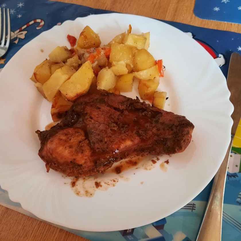Vepřová kotleta na zelenině recept | Vaření.cz